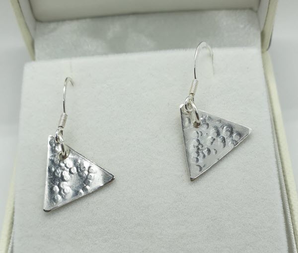 Hammered Solid Silver Triangle Earrings | SILVERSMITH triangle