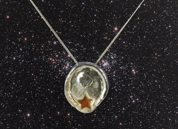 THE HADRON COLLIDER - A UNIQUE Solid Silver Meteorite Necklace | hadron