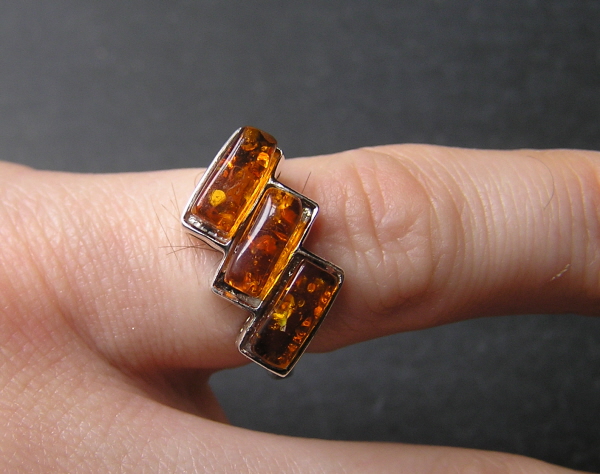 Solid Silver And Baltic Amber Ring | amber ring 5