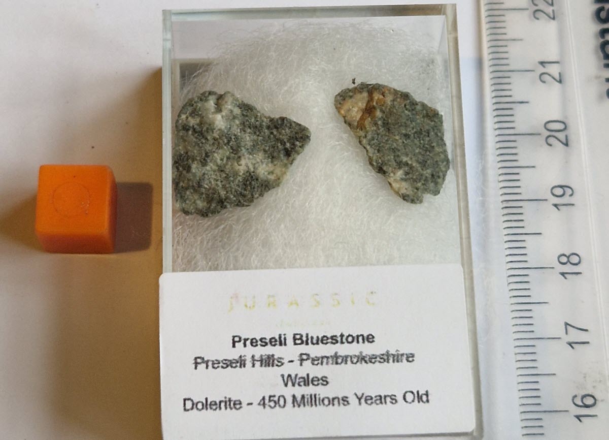 Preseli Bluestone – 2 Boxed Raw Stones | Authentic Stonehenge Material