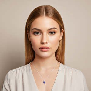 Enamelled Blue Moon Meteorite Necklace